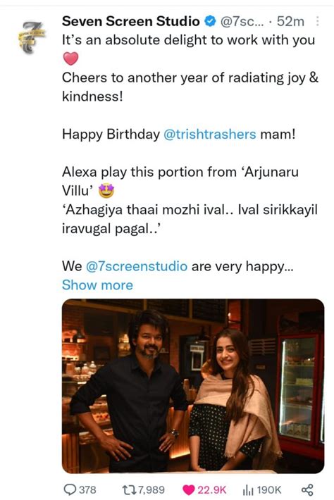 Happy Birthday Trisha Look How The Makers Of Leo Wish The Actress