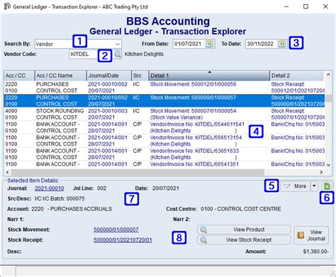 General Ledger Transaction Explorer