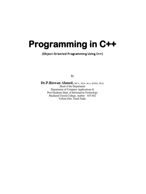 Programming In C Pdf Pdf Constructor Object Oriented Programming