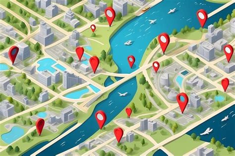 Premium Photo Destinations Isometric Gps Tracking Map Track Navigation Pin On Street Maps