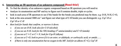 Solved 6 Interpreting An Ir Spectrum Of An Unknown Compound