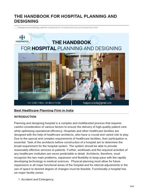 The Handbook For Hospital Planning And Designing Pdf Patient Hospital