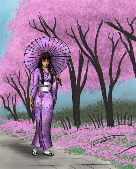 Commission Tera Mitsuna In Cherry Blossoms By Saber Scorpion On Deviantart