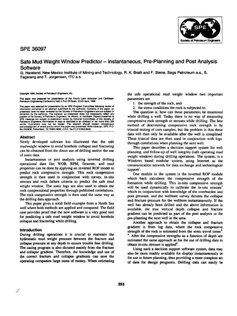 Safe Mud Window Predictor Pdf Oil Well Strength Of Materials