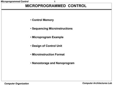 Control Memory Ppt