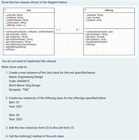 Solved Given The Two Classes Shown In The Diagram Below