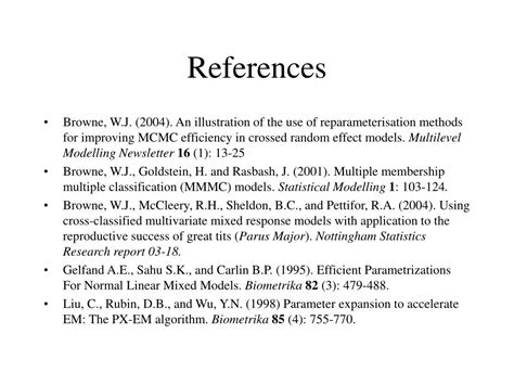 ppt an illustration of the use of reparameterisation methods for