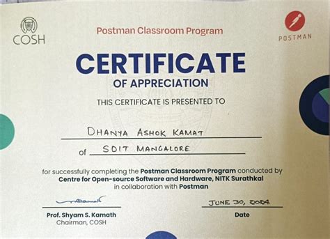 Dhanya Kamat On Linkedin Certification Api Postman Learning