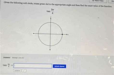 Solved Watch Video She Given The Following Unit Circle Rotate Green