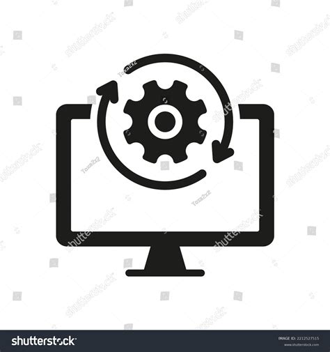 Upgrade Of Software Black Icon Computer System Royalty Free Stock