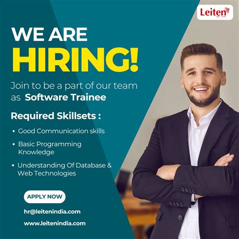Hiring Freshers Softwaretrainee Careergrowth Techjobs Joinus Leiten Technologies Private
