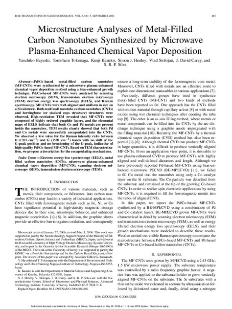 Pdf Microstructure Analyses Of Metal Filled Carbon Nanotubes