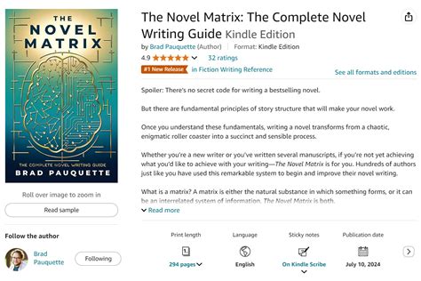 The Novel Matrix New Release Fiction Writing Reference Brad Pauquette