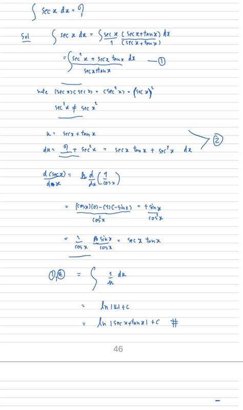 Integral Of Sec X Dx Integrate Sec X Dx Calculus R Mathstepbystep
