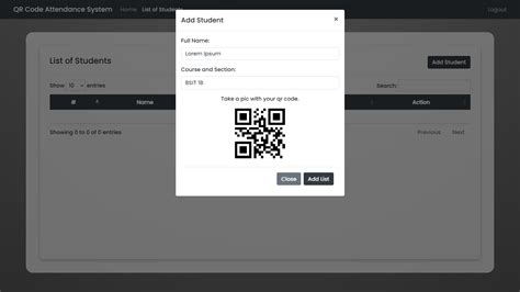 Qr Code Attendance System Using Php And Mysql With Source Code