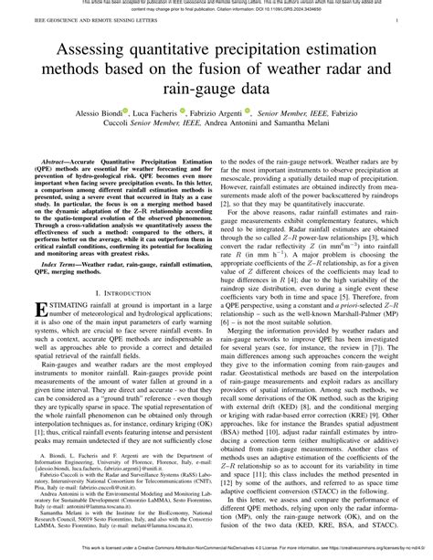 Pdf Assessing Quantitative Precipitation Estimation Methods Based On