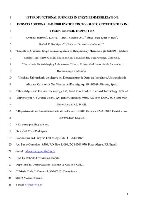 Pdf Heterofunctional Supports In Enzyme Immobilization From