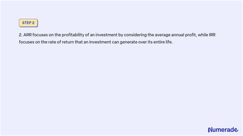 Solved Briefly List The Differences Between Accounting Rate Of Return Arr And Internal Rate