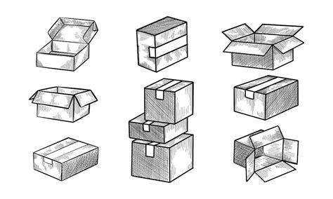 Premium Vector Cardboard Boxes Set Closed And Open Empty Postal