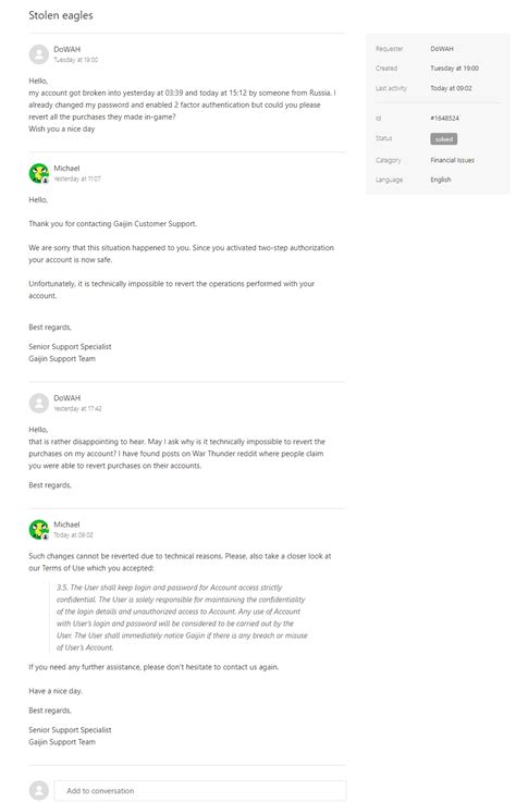 Gaijin Support Helpful As Ever Rwarthunder