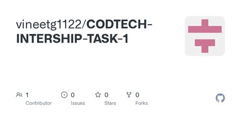 Github Vineetg1122codtech Intership Task 1