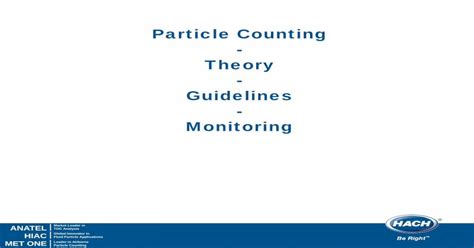 Pdf Particle Counting Theory Guidelines Monitoring Tr