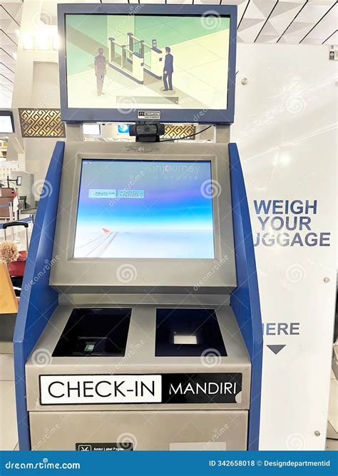 Mesin Check In Mandiri Or Self Check In Machine At Soekarno Hatta