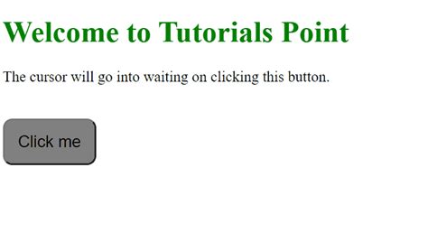 How To Set The Cursor To Wait In Javascript