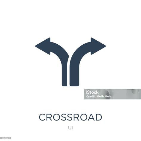 흰색 바탕에 사거리 아이콘 벡터 사거리 유행 가득 Ui 컬렉션 사거리 벡터 일러스트 레이 션에서 아이콘 거리에 대한 스톡 벡터