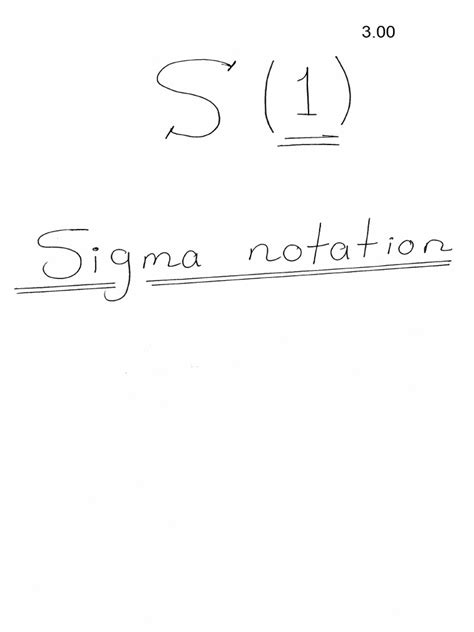 Sigma Notation Pdf