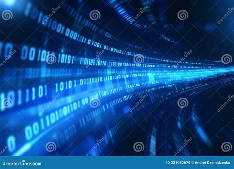 An Abstract View Of A Blue Digital Code Matrix With Rows And Columns Of