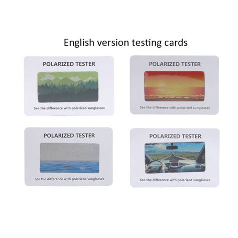 PJ093 English Version Sunglasses Polarized Testing Cards Size 40X60MM