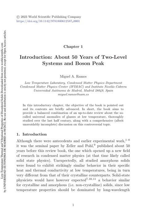 Pdf Introduction About 50 Years Of Two Level Systems And Boson Peak