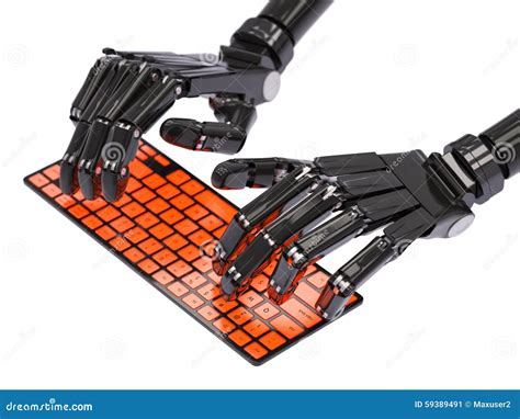 Robot Typing On Keyboard Stock Image Image Of Internet 59389491