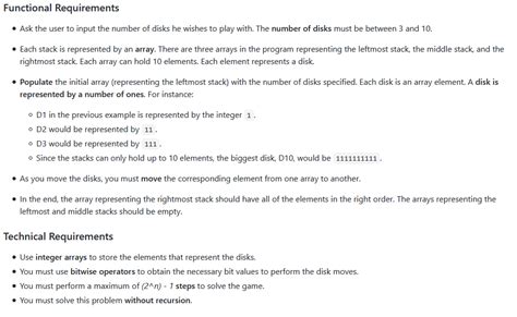 Solved Make A Tower Of Hanoi In C With The Use Integer