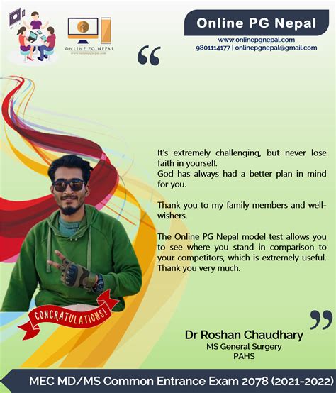 Online Pg Nepal Dr Roshan Chaudhary Congratulations On