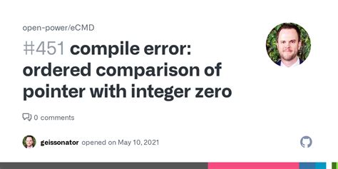 Compile Error Ordered Comparison Of Pointer With Integer Zero · Issue 451 · Open Powerecmd