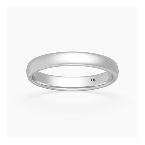 3mm High Polished Classic Wedding Band 14k White Gold