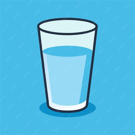 Premium Vector A Glass Of Water With A Blue Background With A Picture Of A Half Full Glass Of