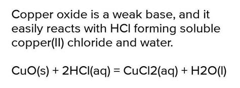 What Will You Observe When Copper Oxide React With Dilute Hydrochloric