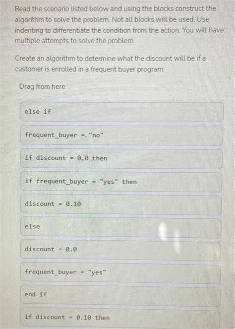 Solved Read The Scenario Listed Below And Using The Blocks