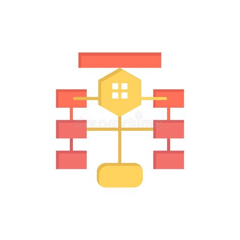Flowchart Flow Chart Data Database Flat Color Icon Vector Icon Banner Template Stock Vector