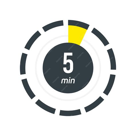 Premium Vector 5 Minutes Timer Stopwatch Symbol In Flat Style Vector