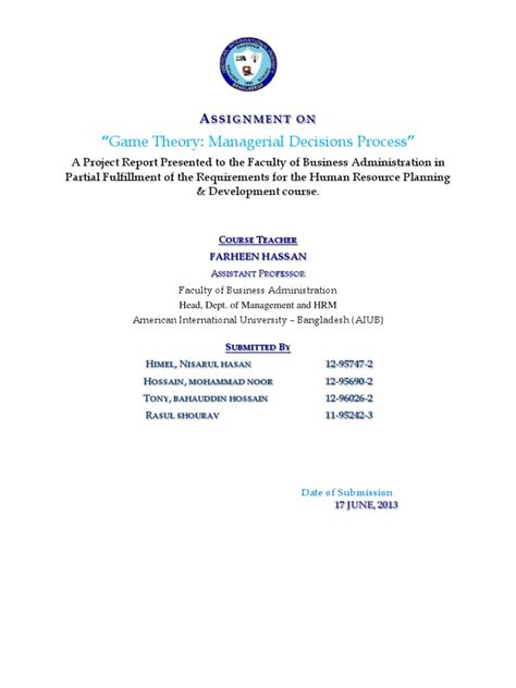 Pdf Game Theory Managerial Decision Process Dokumen Tips