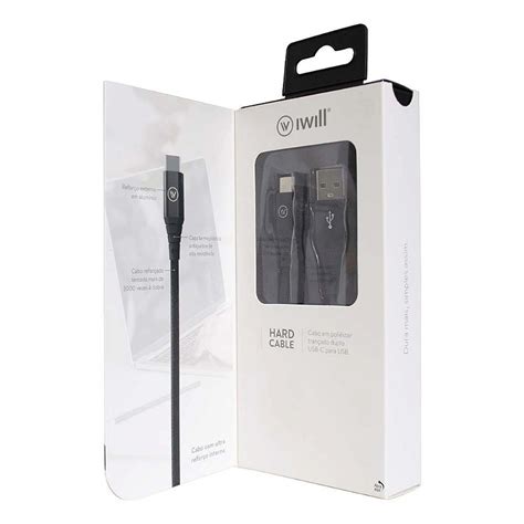 Cabo Usb C Para Usb Hard Cable Em Poli Ster Preto Micromil Celulares