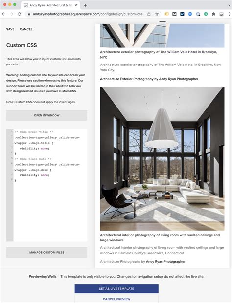 how to hide image title on wells gallery customize with code squarespace forum