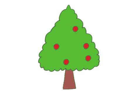 果树简笔画的画法步骤图解教程及图片大全 毛毛简笔画