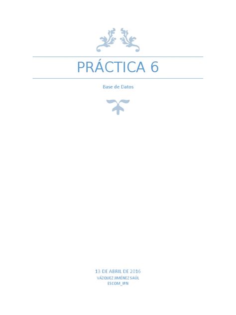 práctica 6 pdf sql bases de datos