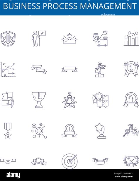 Business Process Management Line Icons Signs Set Design Collection Of Business Process