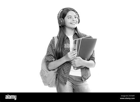 Back To School Full Length Of Teenager School Girl With Backpack Hold